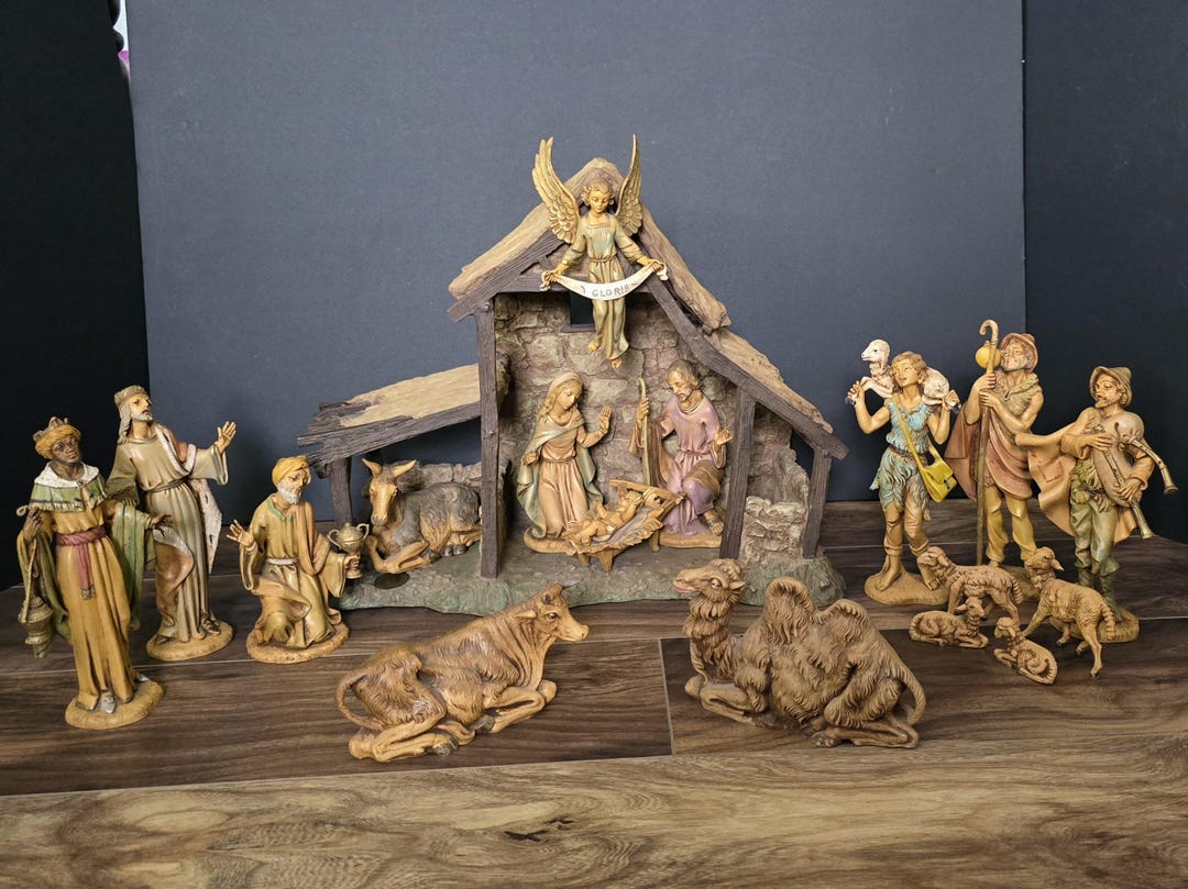 Vintage 19 Piece Fontanini Heirloom 7.5" Scale Nativity Set by Roman ...