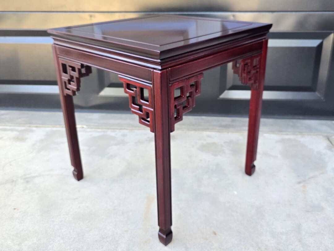 Oriental Rosewood Square Ming Table | Asian Style End Table With ...