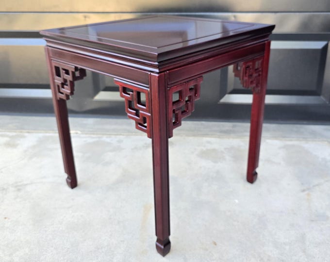 Oriental Rosewood Square Ming Table | Asian Style End Table With ...