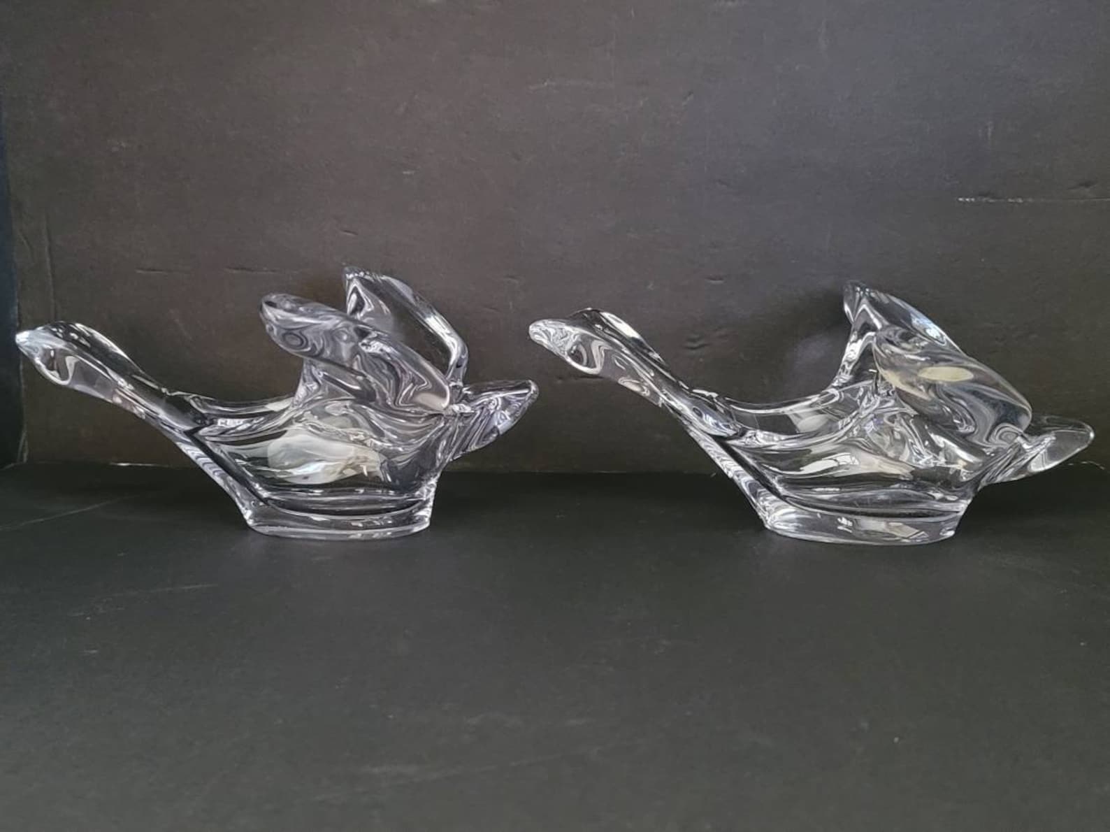 Pair of Vintage Princess House Crystal Doves | French Leaded Crystal ...