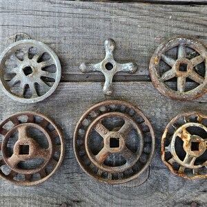 Six Vintage Rusty Spigot Knobs 6 Antique Chippy Rusty Garden Faucet ...
