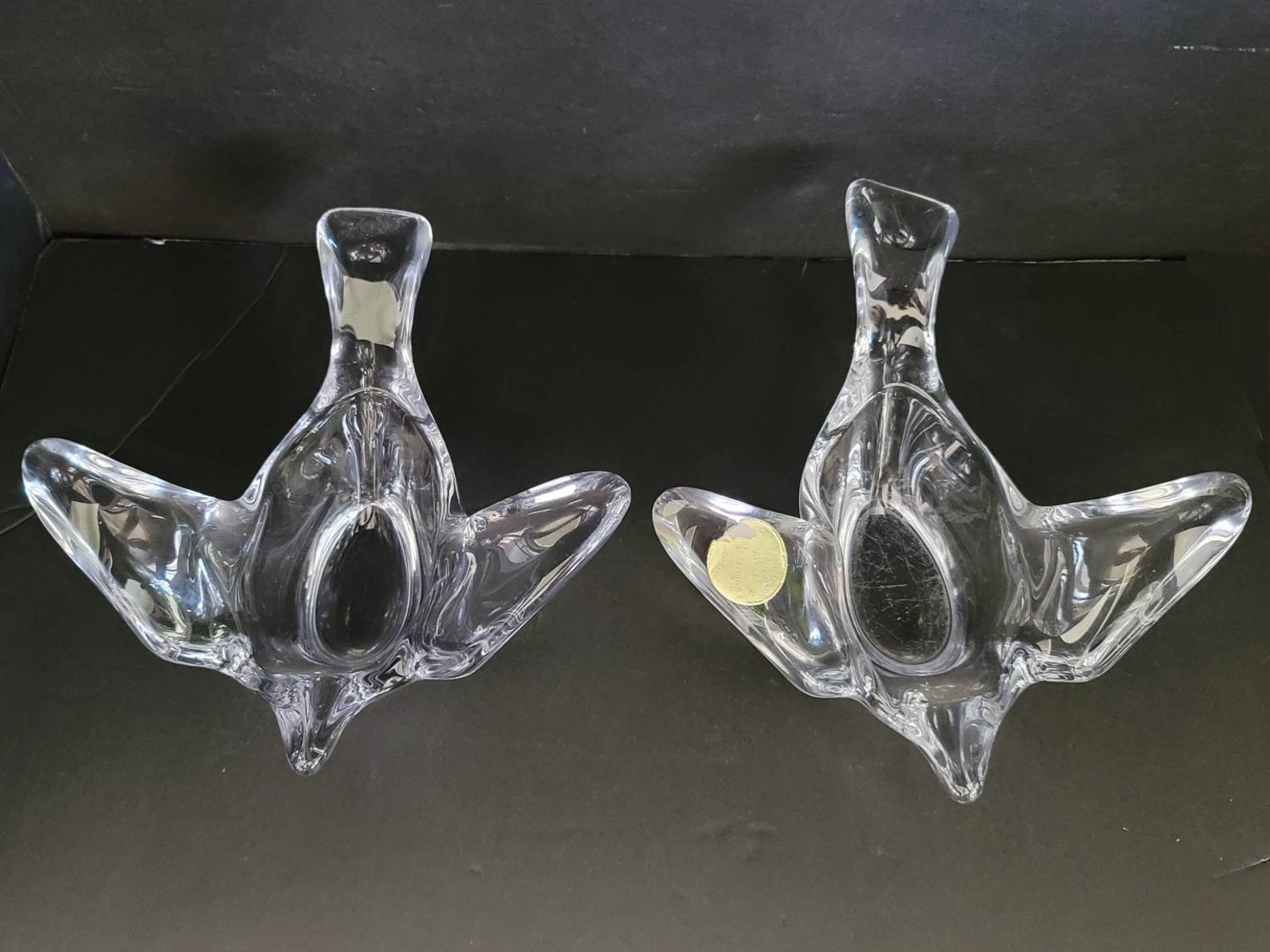 Pair of Vintage Princess House Crystal Doves | French Leaded Crystal ...