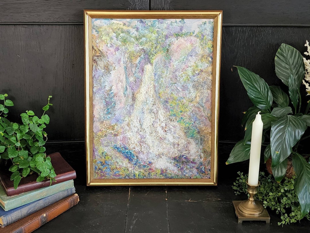 Vintage Rag Bag Painting of Rifle Gap Falls by Margaret Margie Smith of ...