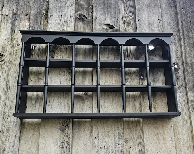 Large Black Wall Mounted Teacup and Saucer Display Shelf | 36" X 20 ...