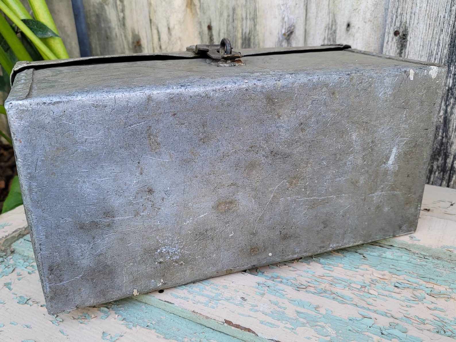Vintage Distressed Silver Toolbox With Rusty Handle Rustic - Etsy