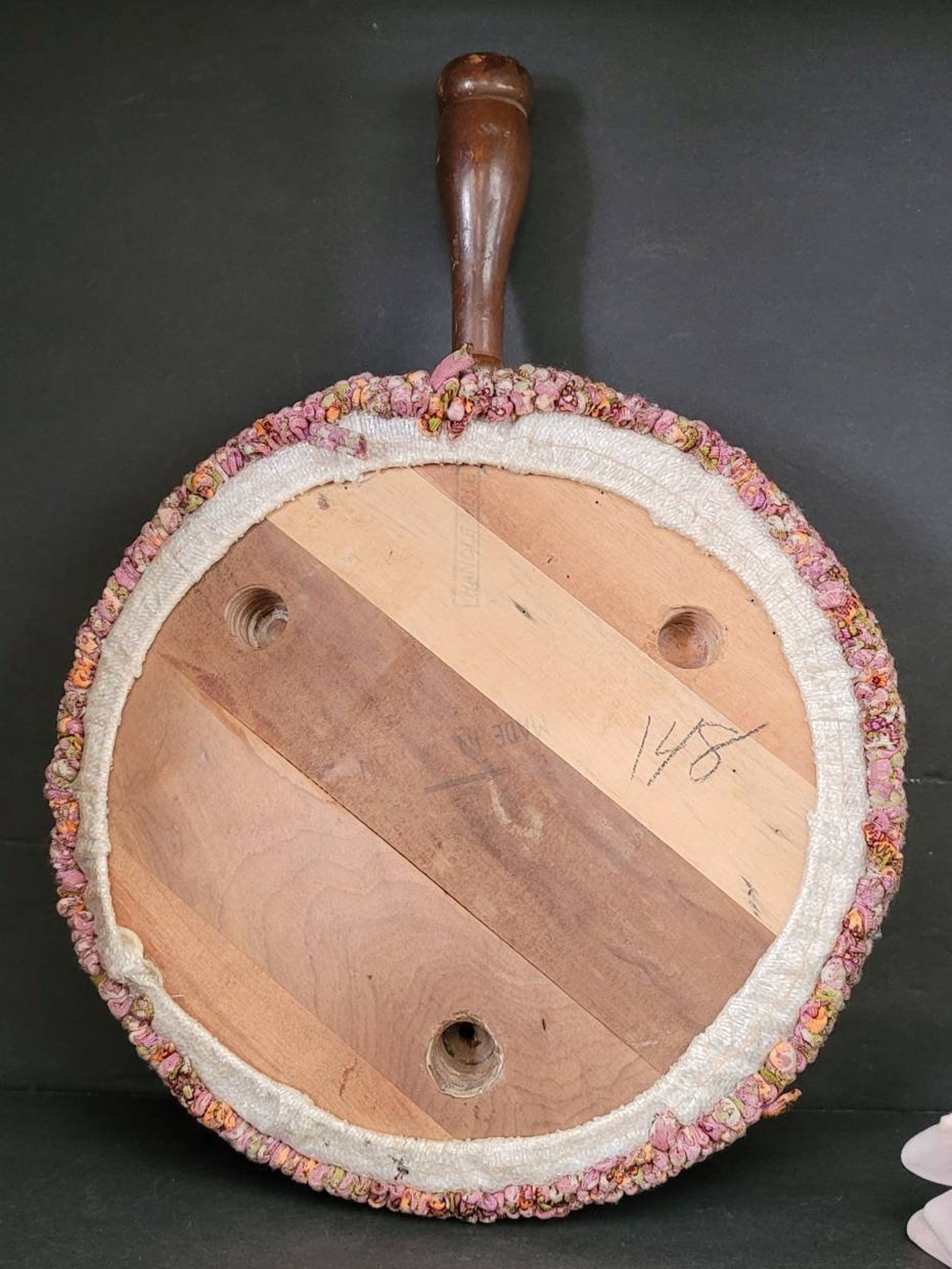 Vintage Eclectic Emboridered Footstool Repurposed Wall Decor | Boho ...