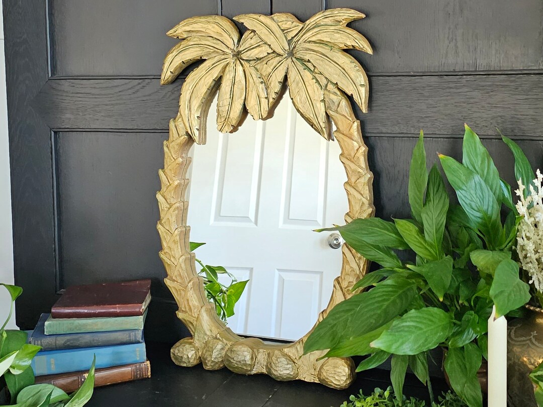 Gold Palm Tree Mirror Tropical Tiki Gold Palm Tree Wall Mirror - Etsy