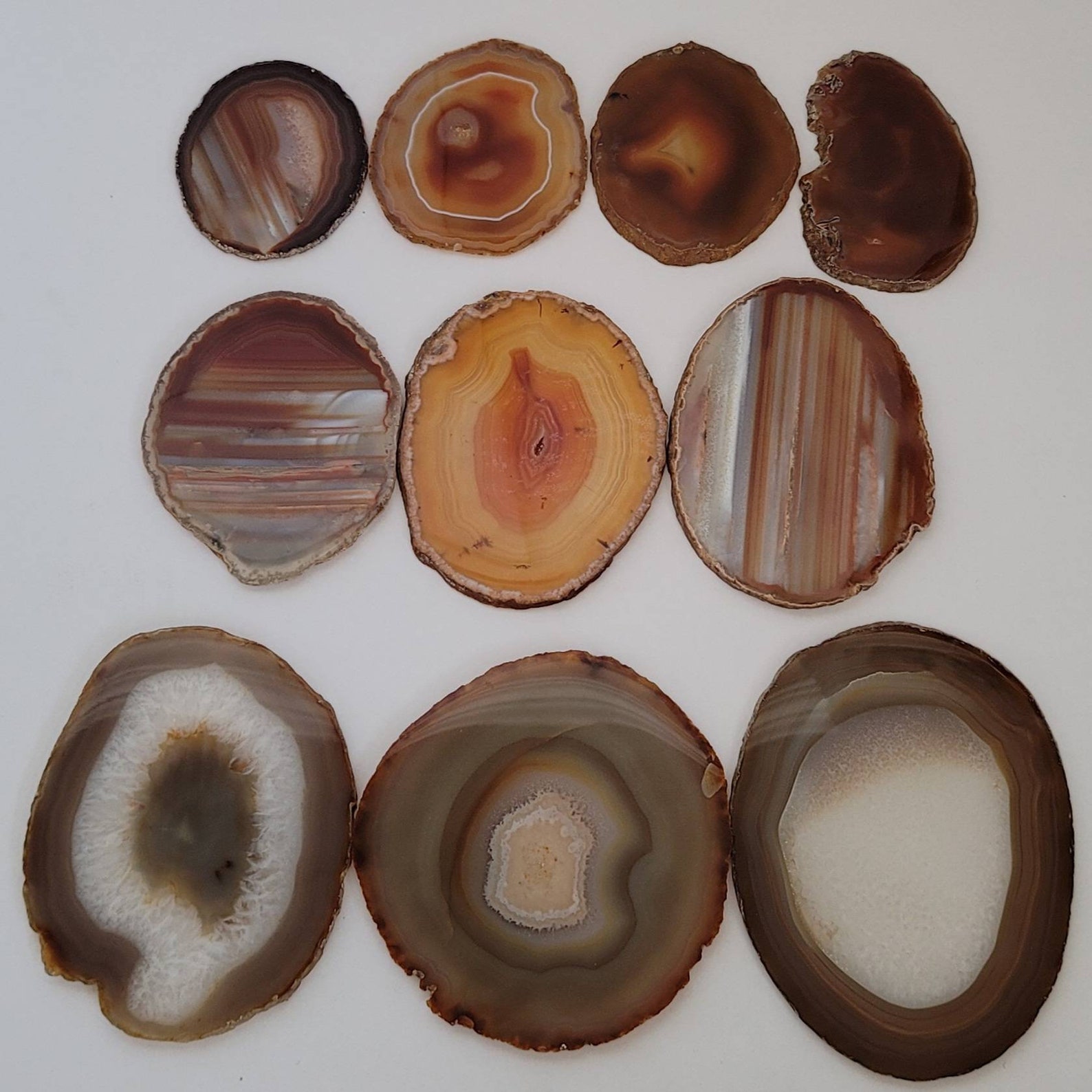 Lot of Ten 3.5 to 6 Polished Natural Geode Slices - Etsy