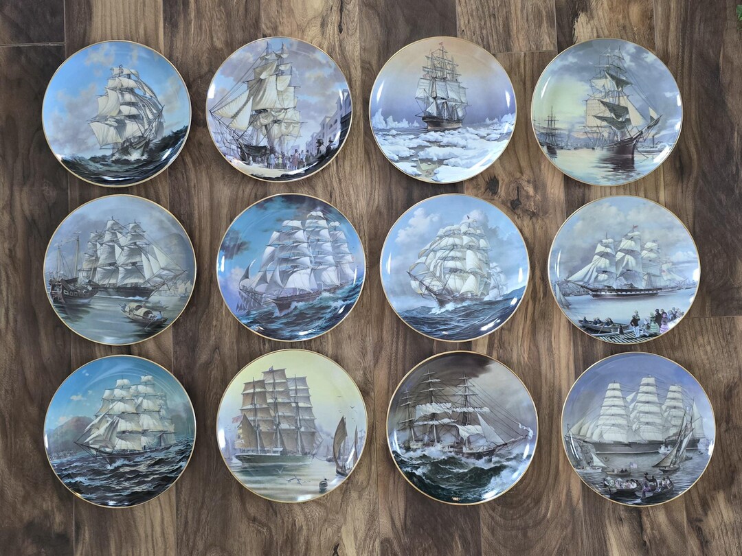 Set of 12 the Great Clipper Ships Plate Collection by Franklin ...