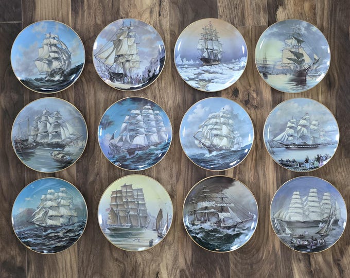 Set of 12 the Great Clipper Ships Plate Collection by Franklin ...