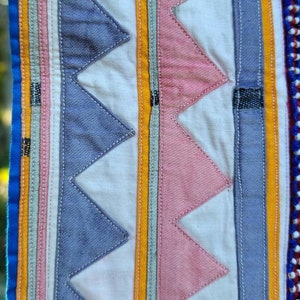 Vintage 68cm X 66 Gujarat Beadwork Wall Hanging | Geometric Fabric ...