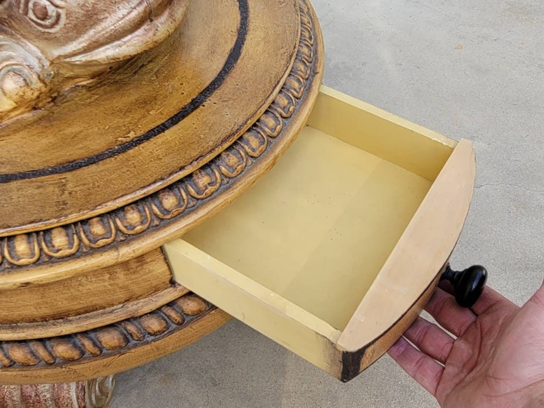 Asian Chinoiserie Dolphin Koi Fish Side Table With Drawer - Etsy