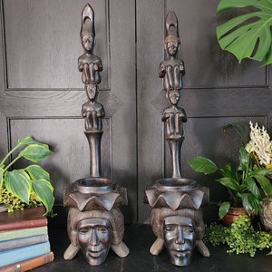 28" Tall Igorot Carved Wood Anthromorphic Ceremonial Offering Bowl ...