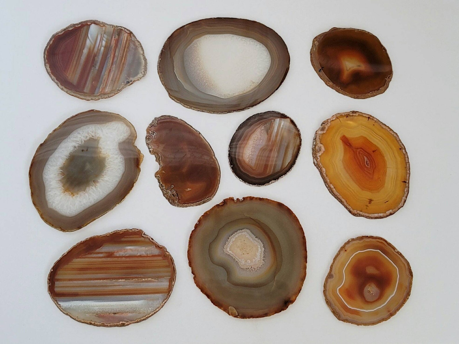 Lot of Ten 3.5 to 6 Polished Natural Geode Slices - Etsy