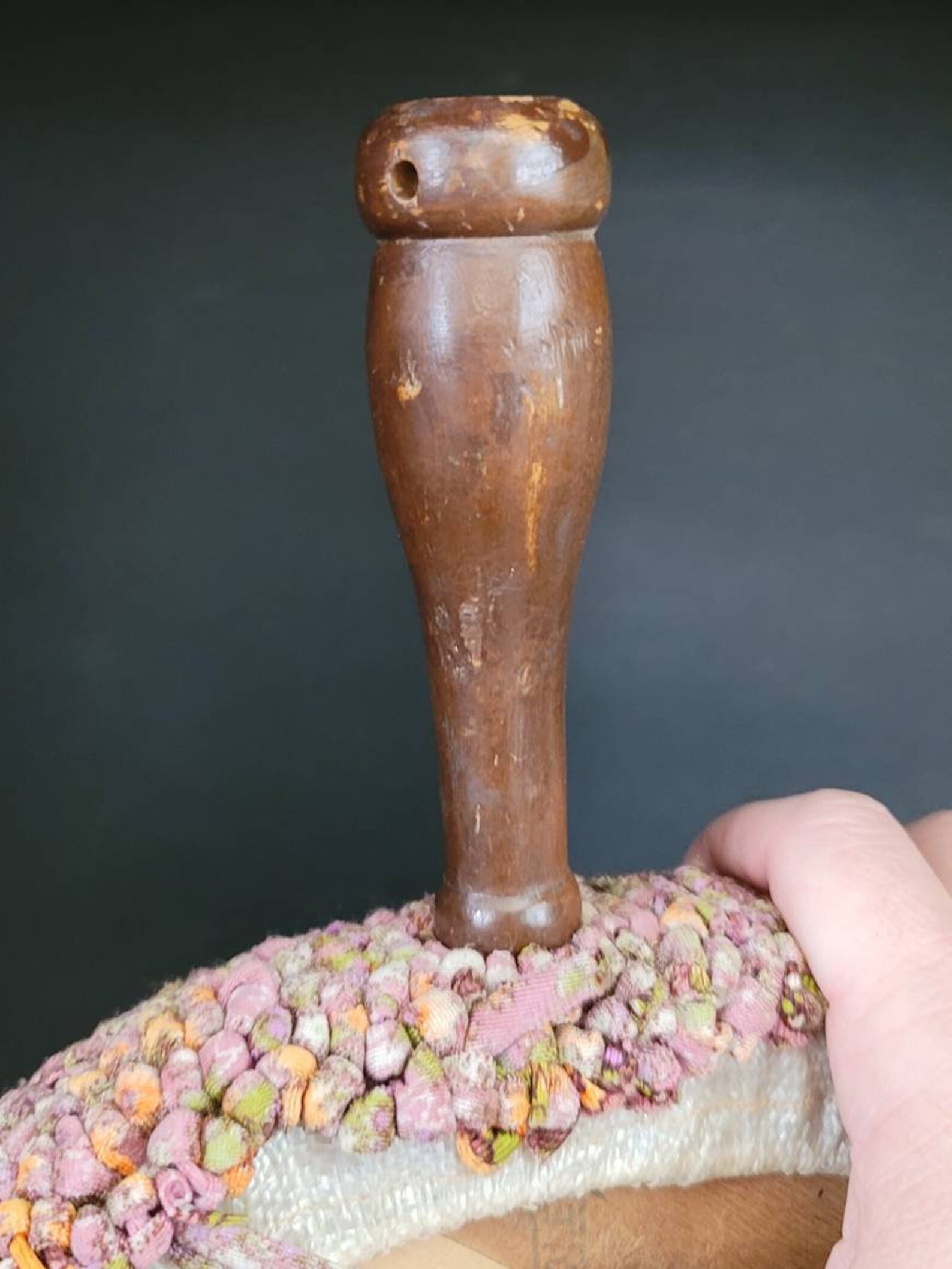 Vintage Eclectic Emboridered Footstool Repurposed Wall Decor | Boho ...