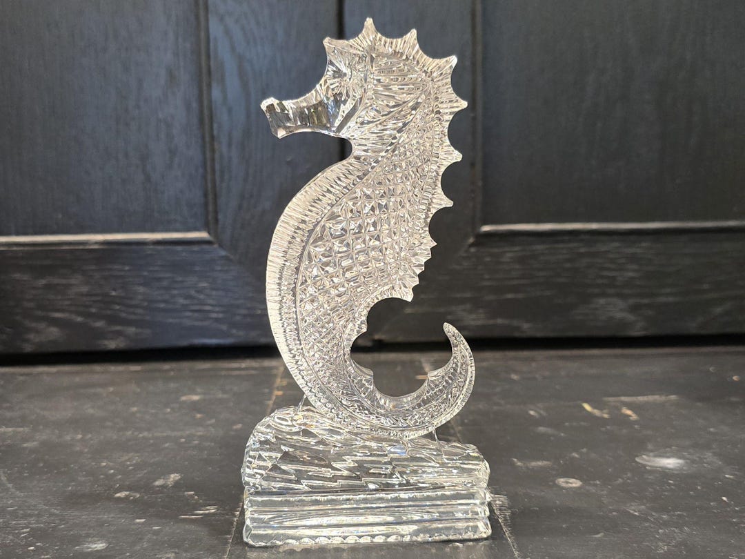 Vintage Waterford Crystal Seahorse Figurine | 7" Tall Waterford Crystal ...