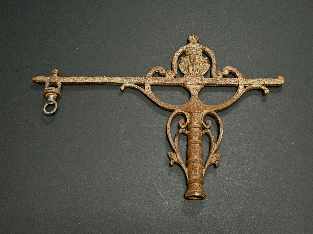 Rusty Cast Metal Ornate Lamp Bridge Arm With Figural Face | Salvaged ...