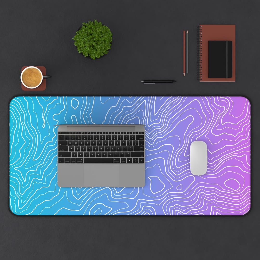 Damascus Mouse Pad, Aramoana-inspired New Zealand Topographic Desk Mat ...