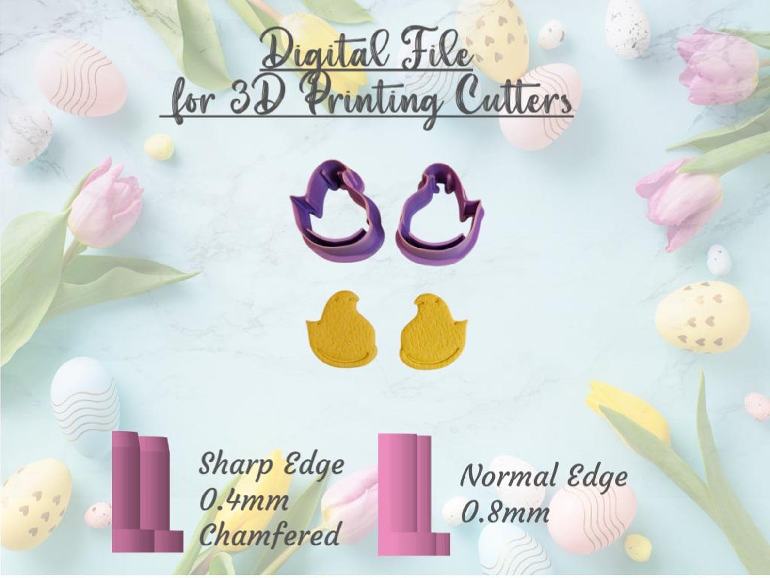 Digital STL File - Peeps - Chick Polymer Clay Cutter Mirror Set - Etsy