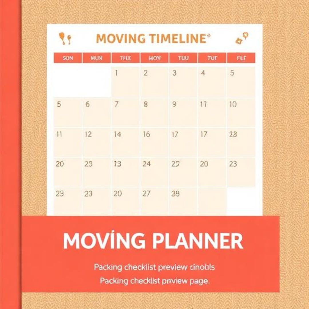 Moving Planner Printable | Home Moving Checklist & Monthly Calendar ...