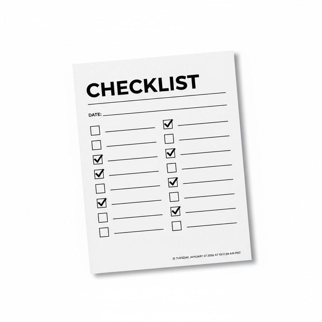 Printable Checklist Planner, Minimalist Daily Task List (PDF Download ...