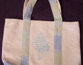 Sea Shell Embroidered Tote Bag - Etsy