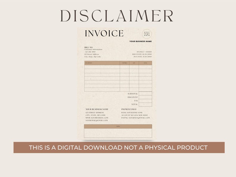 Professional Invoice Template for Canva | Editable US Letter & A4 ...