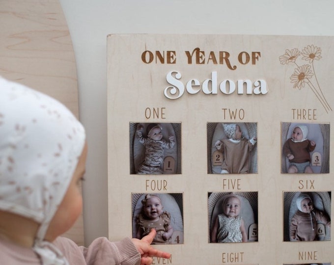 One Year of Board 12 Months Of Daisy One Year Board - Etsy