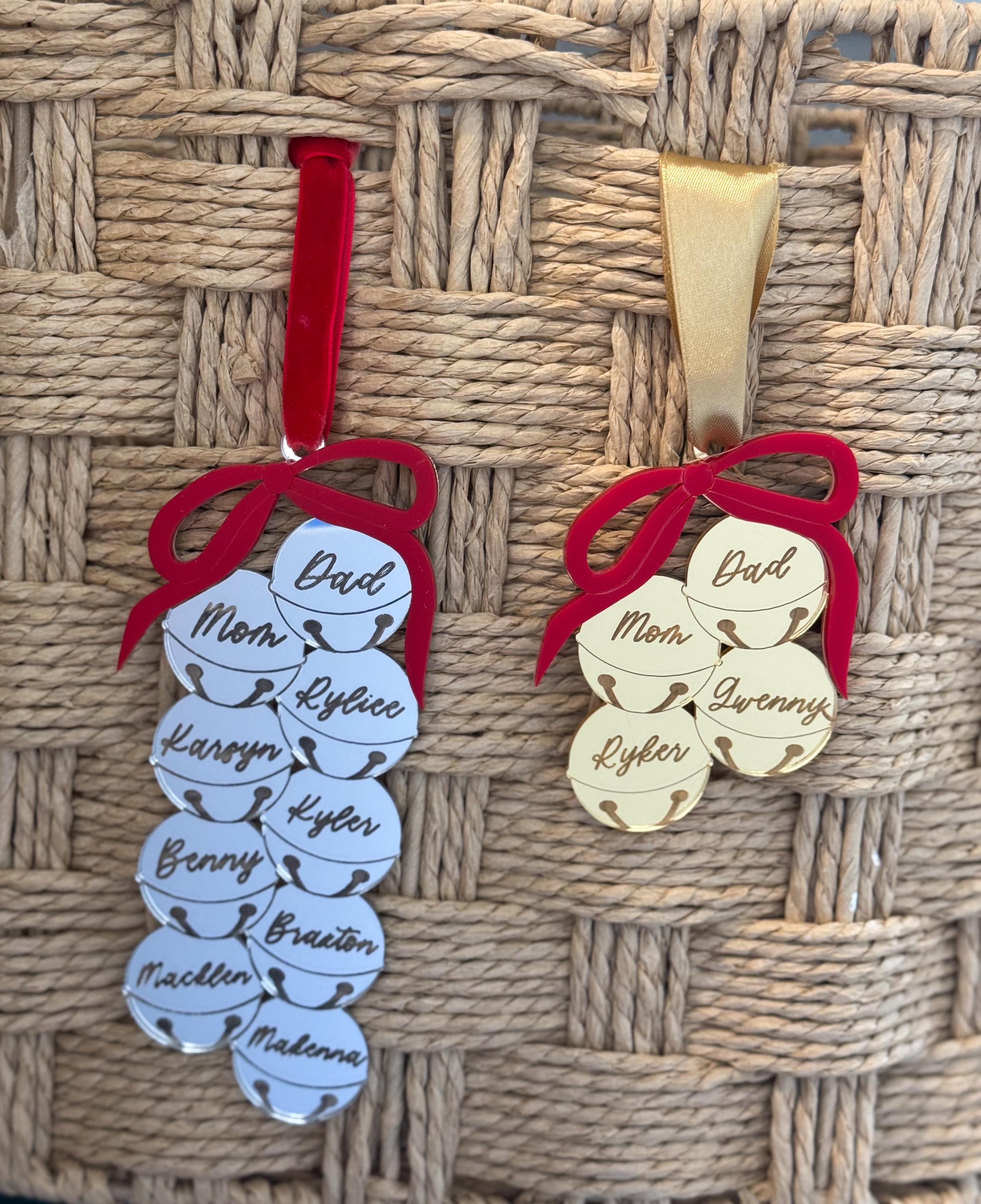 Personalized Family Jingle Bells Ornament | Custom Christmas Ornament ...