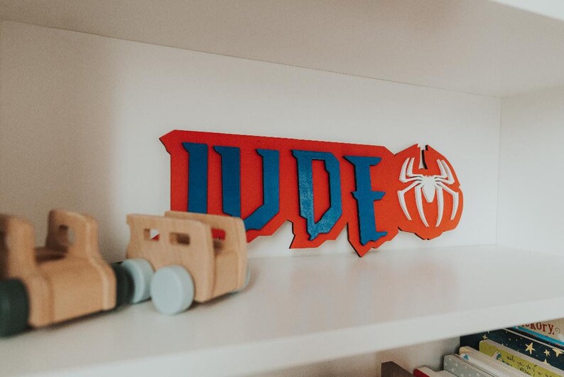 Wooden Children's Spider Man Name Sign - Etsy