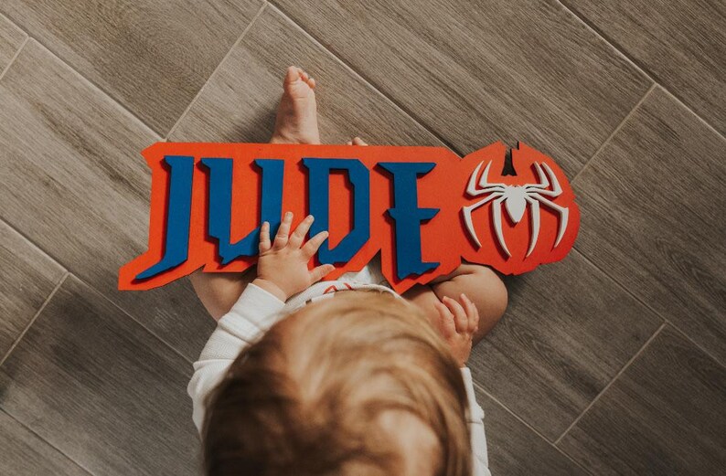 Wooden Children's Spider Man Name Sign - Etsy