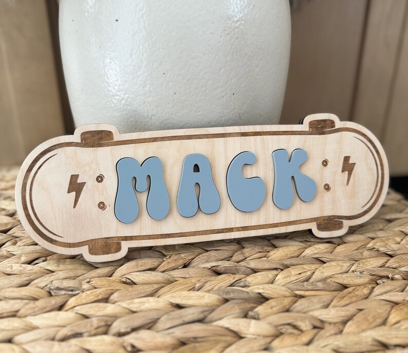 Personalized Skateboard Name Puzzle: Wooden Montessori Toy - Etsy