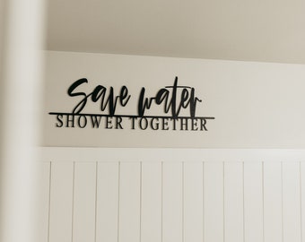 Save Water Shower Together Wooden Sign / Bathroom Decor / - Etsy