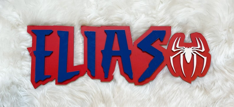 Wooden Children's Spider Man Name Sign - Etsy