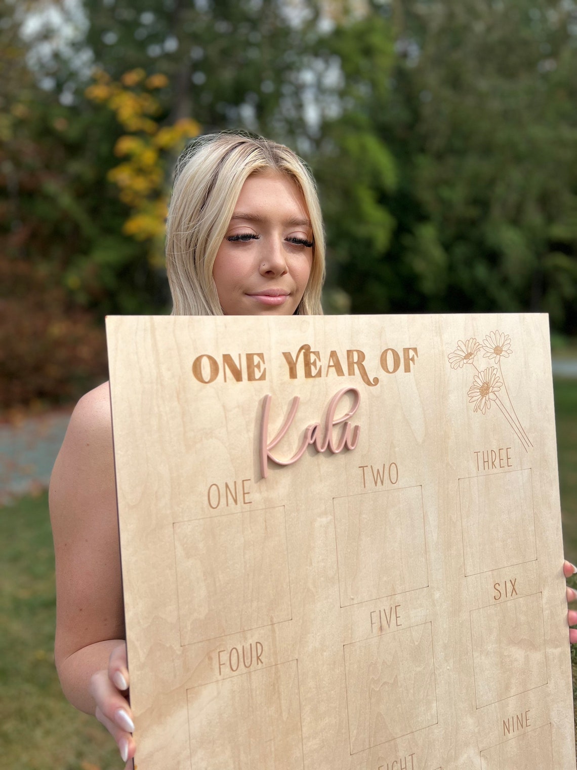 One Year of Board 12 Months Of Daisy One Year Board - Etsy