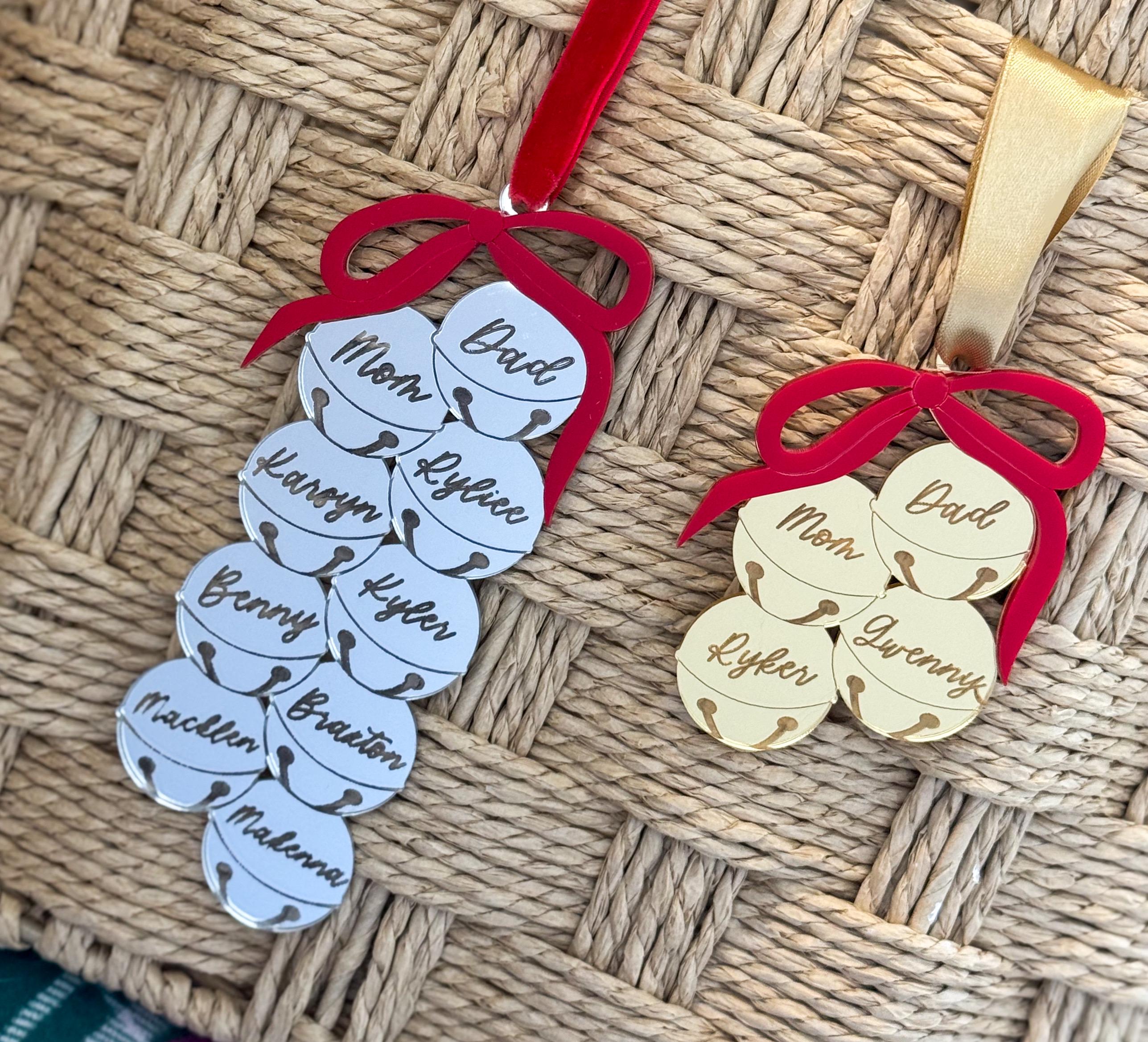 Personalized Family Jingle Bells Ornament | Custom Christmas Ornament ...