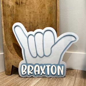 Wooden Hang Loose Sign, Wood Name Hang Loose Sign, Boys Bedroom Sign ...