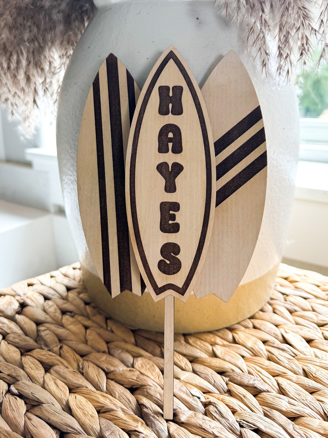 Surfboard Cake Topper, Personalized 3D Surf Cake Topper, the Big One ...