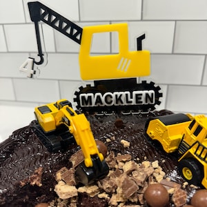 Excavator Custom Cake Topper, Personalized Cake Topper, Construction ...