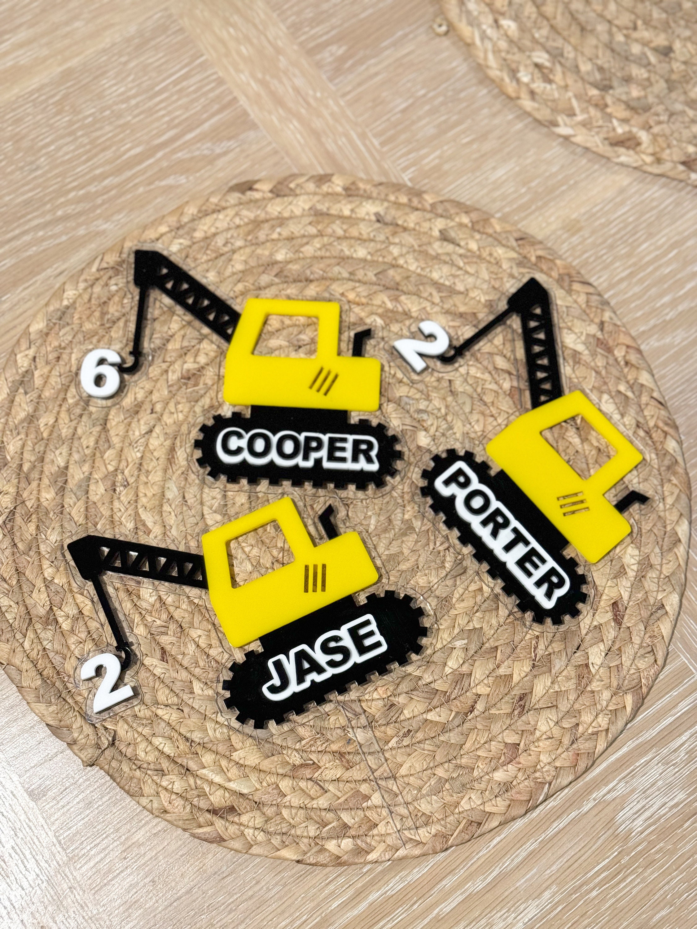 Excavator Cake Topper: Personalized Construction Birthday Party Decor ...