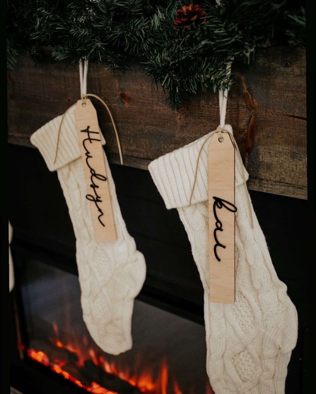 Wooden Stocking Tags, Personalized Stocking Tags, Personalized Ornament ...