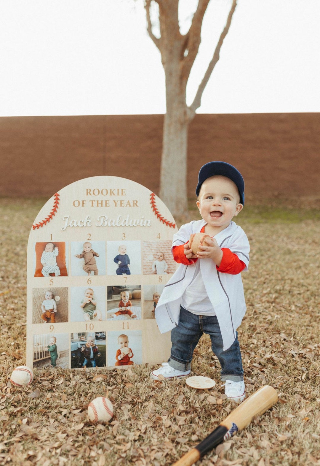 Personalized Rookie of the Year First Birthday Photo Board - Etsy