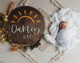 Round Baby Name Sign Custom Baby Name Sign Nursery Sign - Etsy