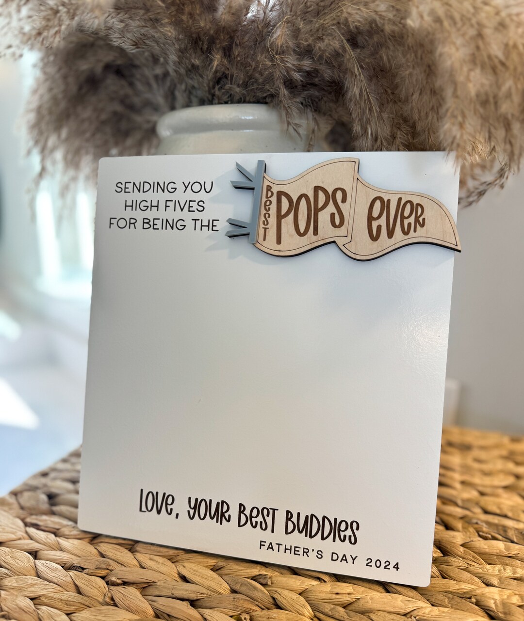 Dad Gift, Best Dad Ever Hand Print Sign, High Fives, Hands Down Best ...