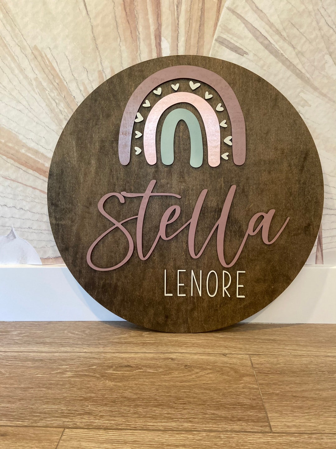 Rainbow Round Nursery Sign, Boho Baby Girl Room Decor, Tween Decor ...