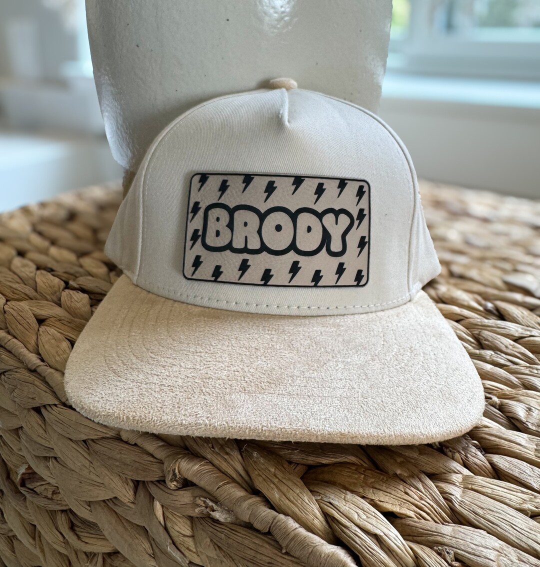 Personalized Leather Patch Flat Bill Hat: Custom Kids Snapback - Etsy