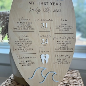 1st Wave, Big One Birthday, One Year Of, 12 Months Of, Photography Prop ...