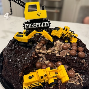 Excavator Custom Cake Topper, Personalized Cake Topper, Construction ...