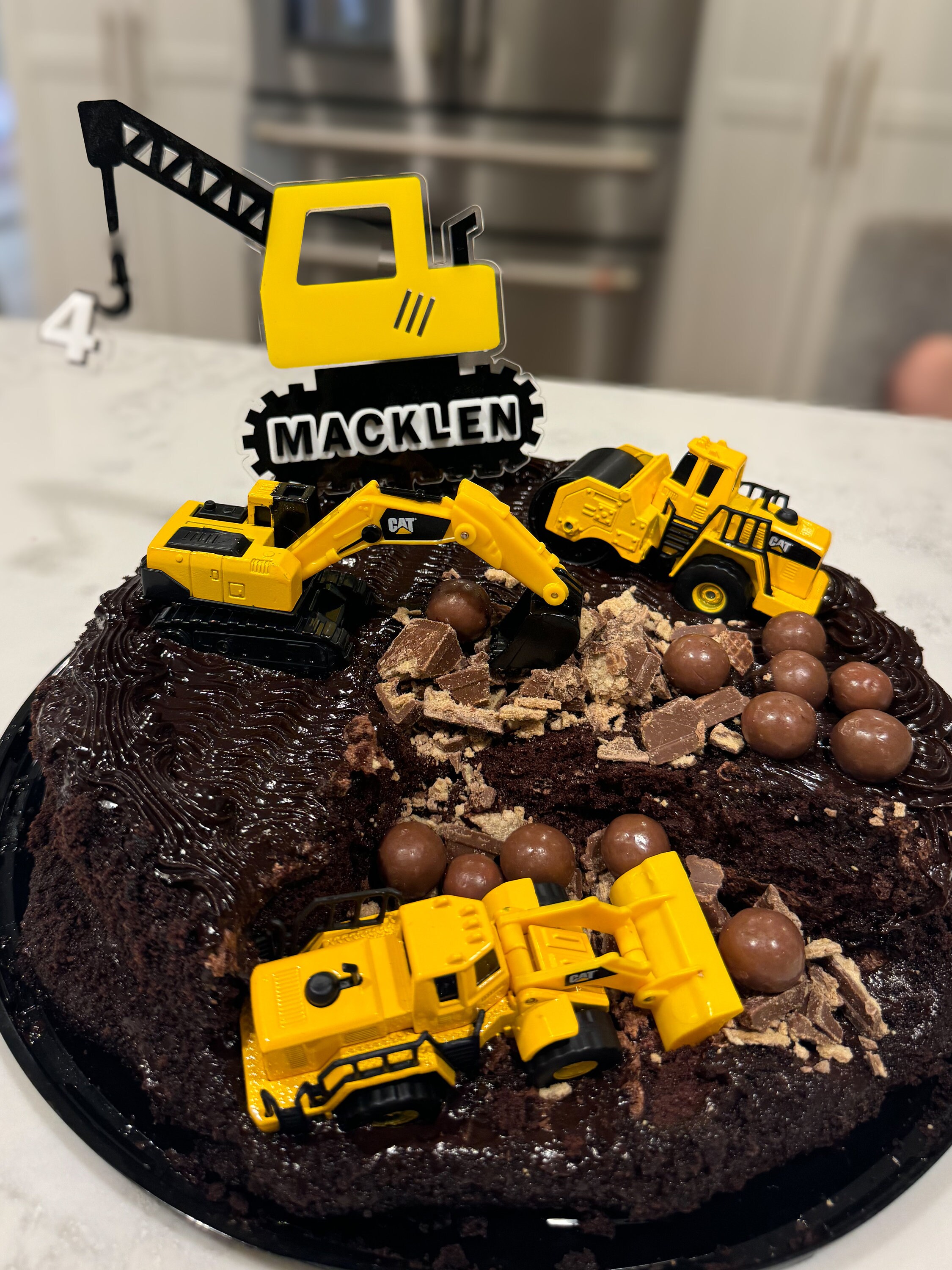 Excavator Cake Topper: Personalized Construction Birthday Party Decor ...