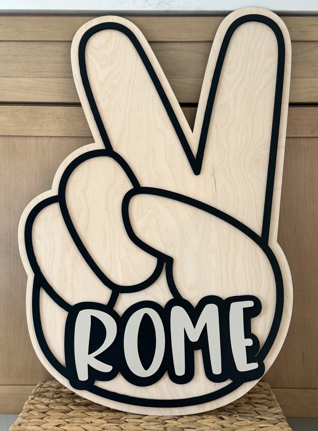 Personalized Wooden 3D Peace Hand Sign, Peace Out, Peace Decor, Peace ...